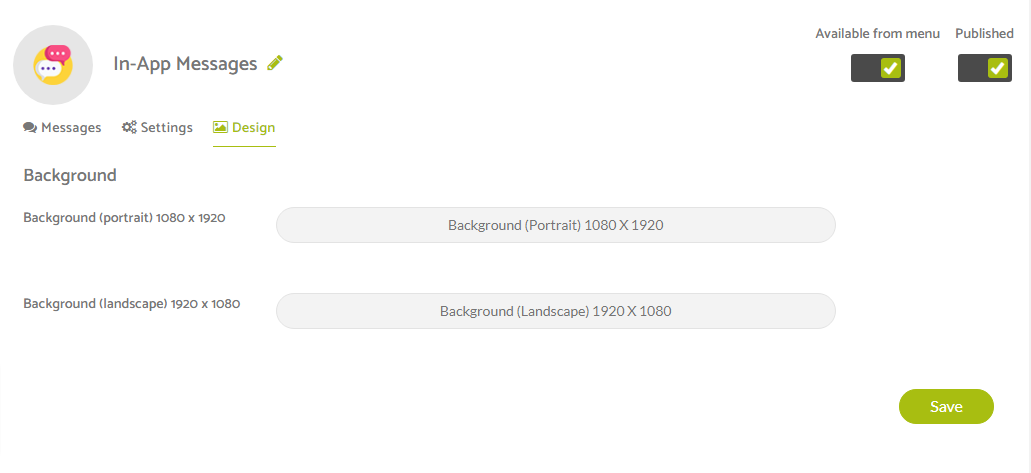 Design Options (Background) – Zapable App Builder